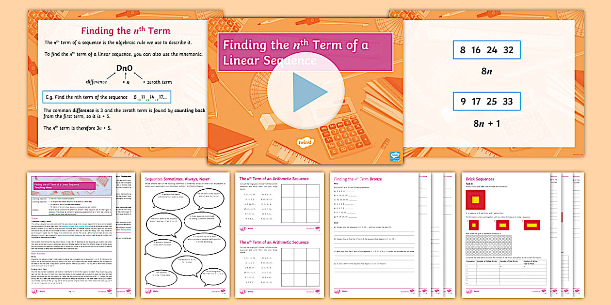 Sequences 3: Finding the nth Term of a Linear Sequence Open-Ended Teaching