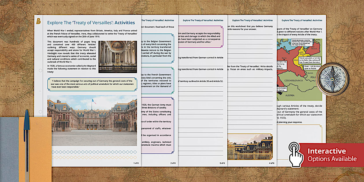 Explore the ‘Treaty of Versailles’: Activities - Twinkl