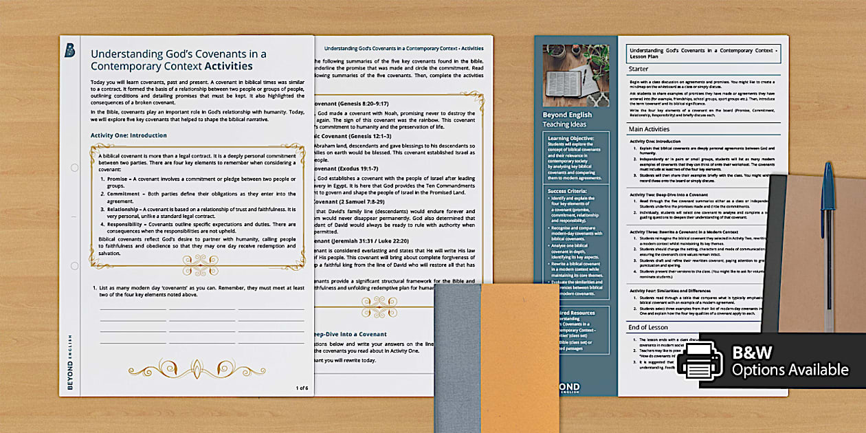 Understanding God's Covenants - Lesson Plan Pack - Twinkl