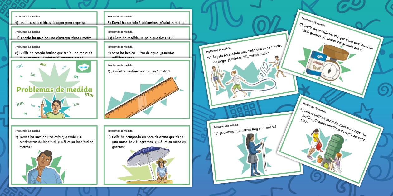 Tarjetas de actividad: Problemas de medida - Twinkl