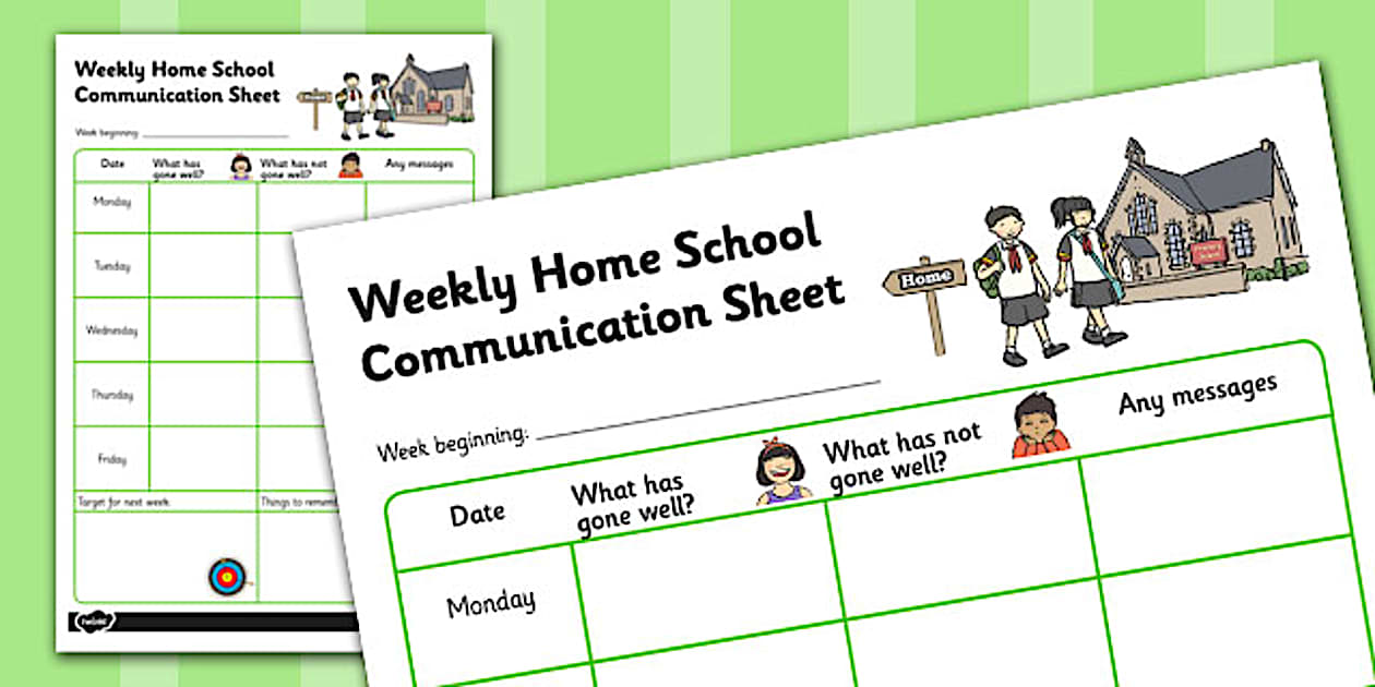 Weekly Home School Communication Sheet Primary - Twinkl