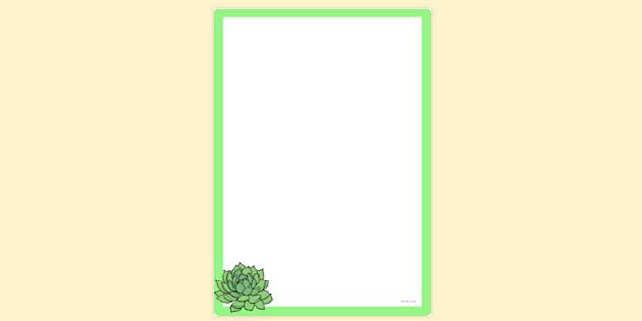Succulent Page Border | Page Borders | Twinkl (Teacher-Made)
