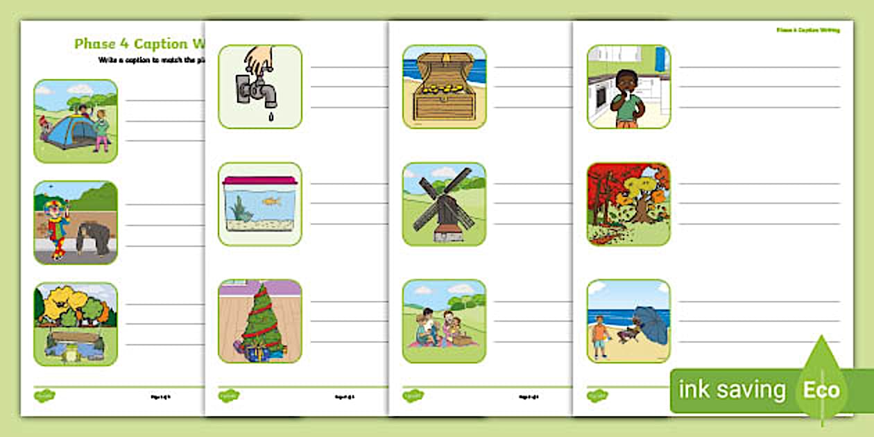 Editable Phase 4 Caption Writing Activity - Twinkl