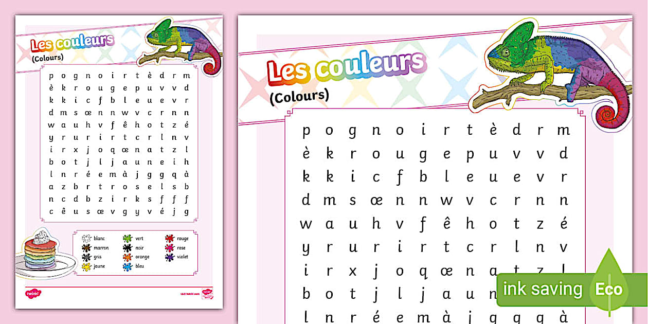 French: Colours Word Search (teacher made) - Twinkl