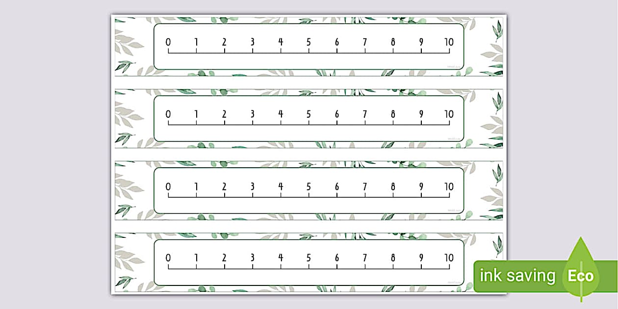 👉 Botanical 0-10 Number Line - Maths - KS1 - Twinkl