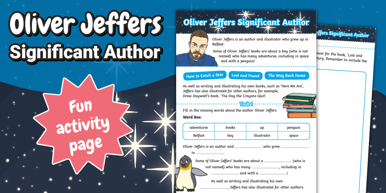 Oliver Jeffers Significant Author Activity Sheets
