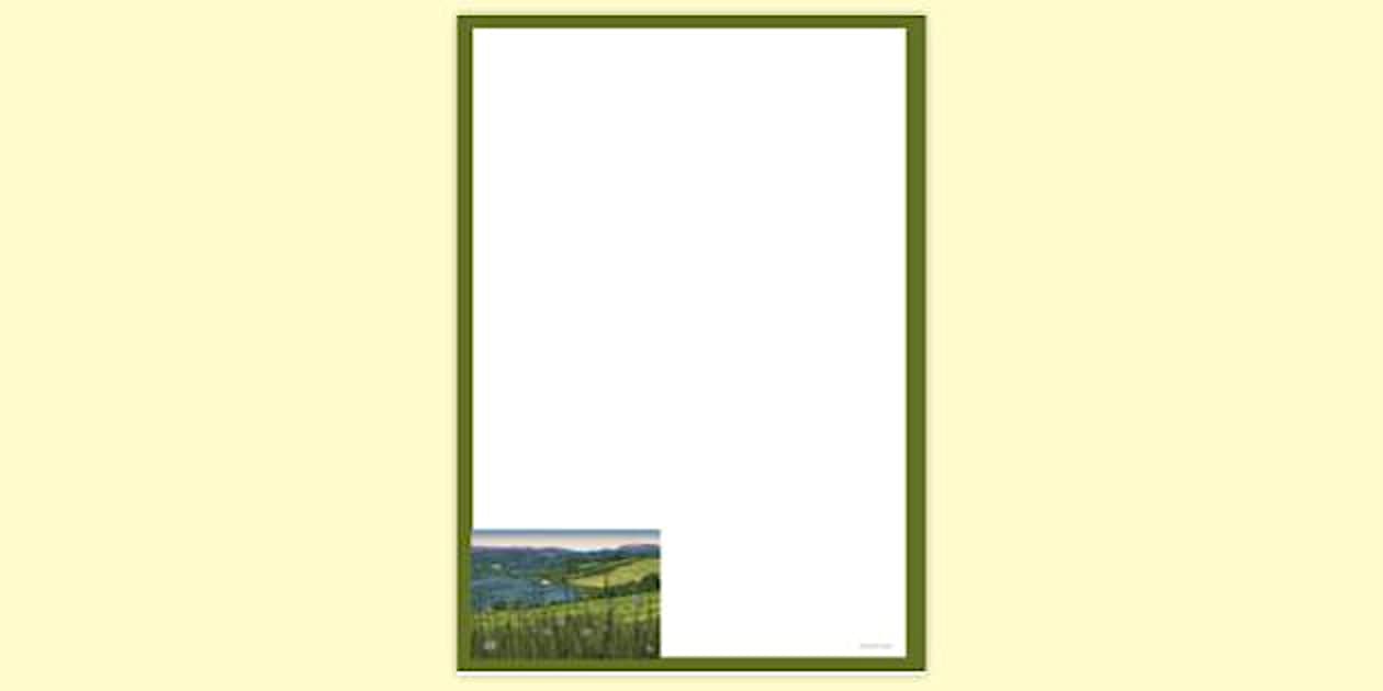 Simple Blank Countryside Page Border | Page Borders | Twinkl