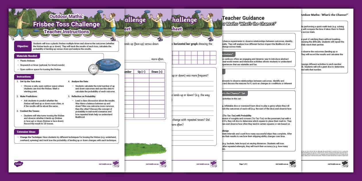 Outdoor Maths: Frisbee Toss Challenge (teacher made)