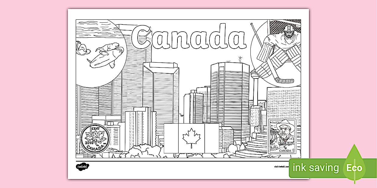 Canada Colouring Page,Canada colouring (teacher made)