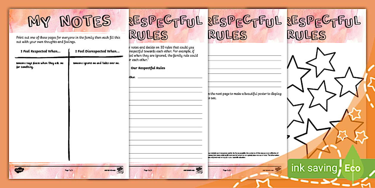 How We Show Respect at Home Activity (Teacher-Made) - Twinkl