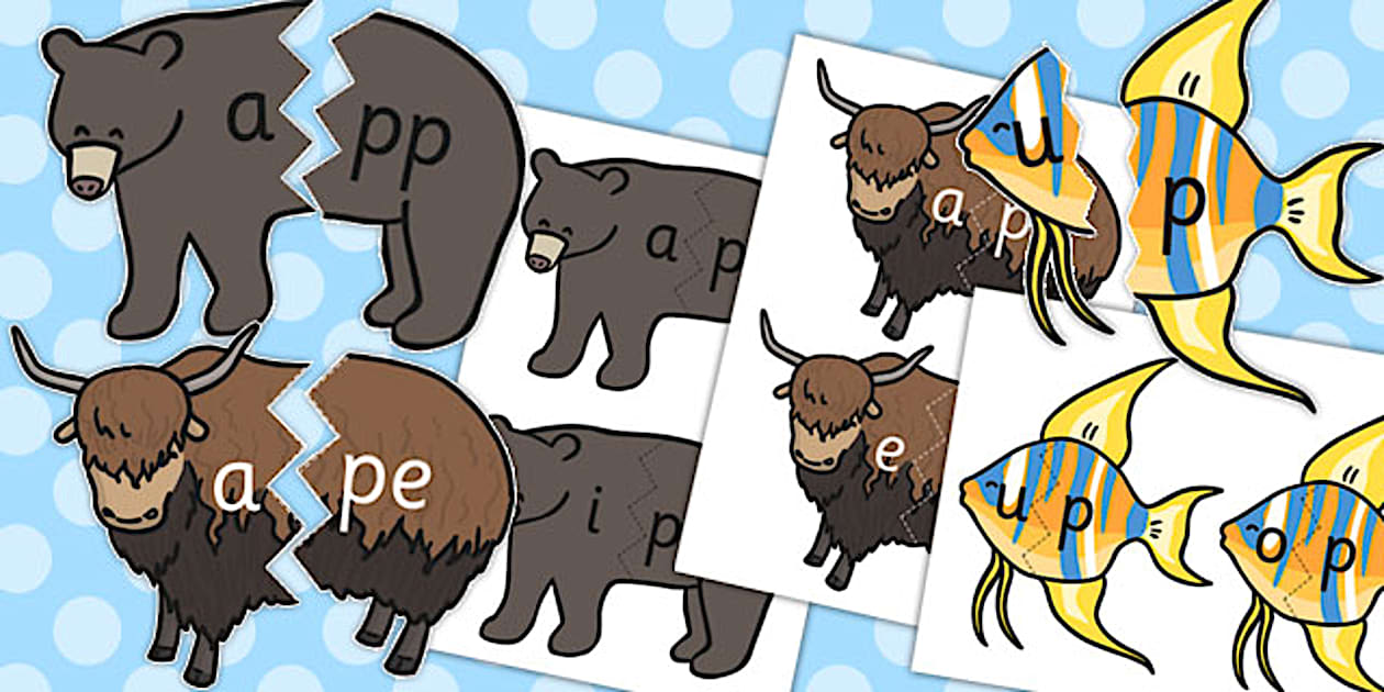 Vowel And Final P Sound Animal Jigsaw (teacher made)