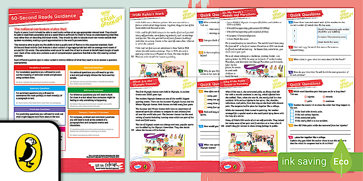 FREE! - How To Be Extraordinary: 60-Second Reads Activity Pack [7-9]