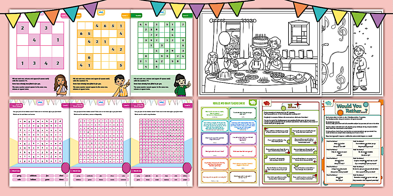 Dinner Table Activities - Printables | Twinkl Party - Twinkl