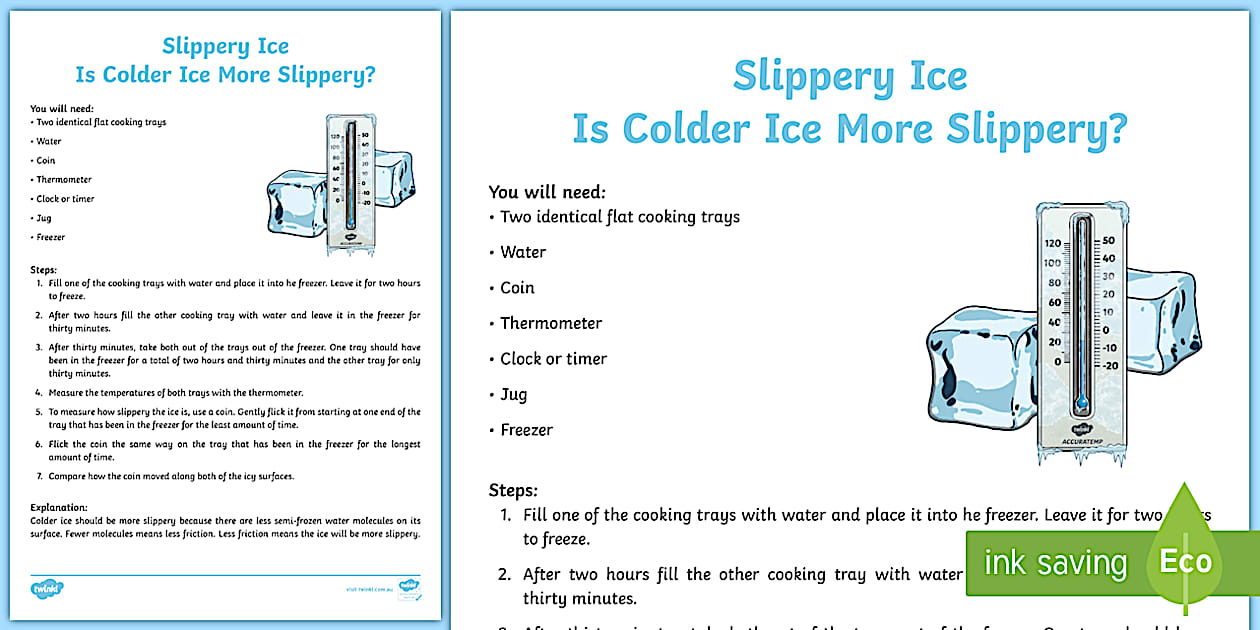 Slippery Ice Science Experiment (teacher made) - Twinkl