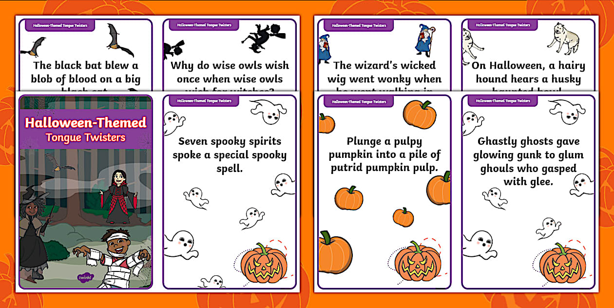 Halloween-Themed Tongue Twisters (Teacher-Made) - Twinkl