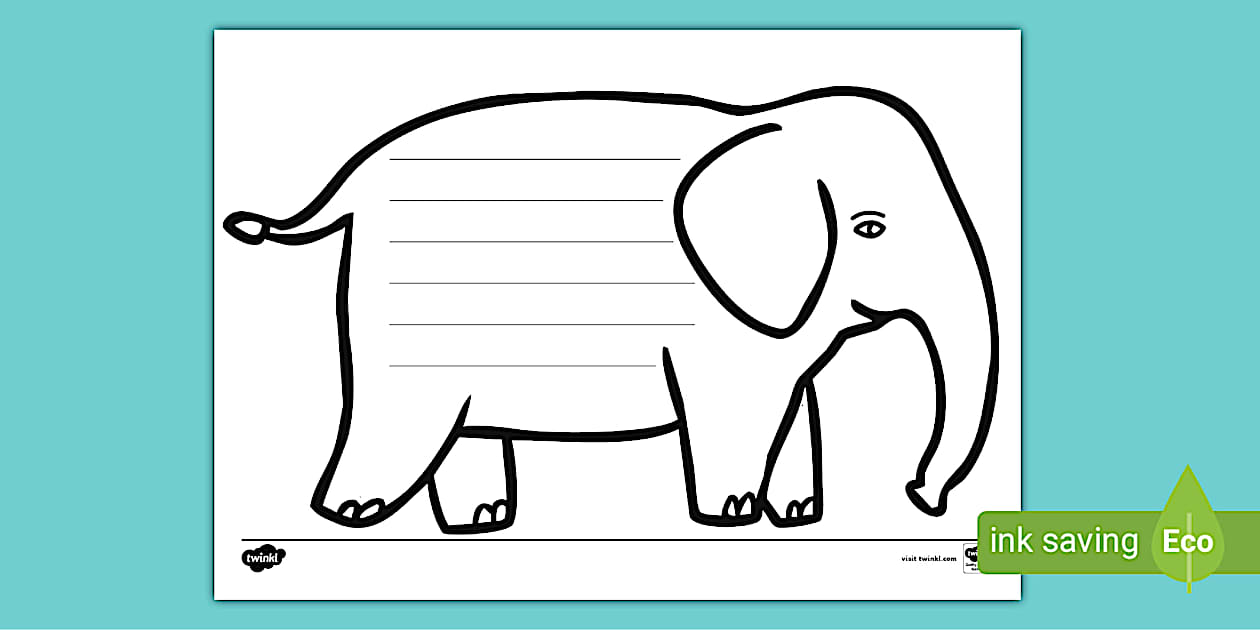 Baby Elephant Writing Template (teacher made) - Twinkl