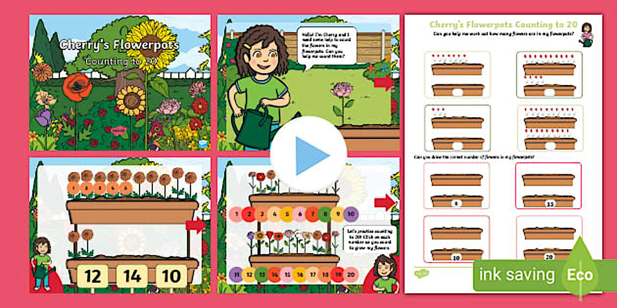👉 Cherry's Flowerpots Counting to 20 Resource Pack