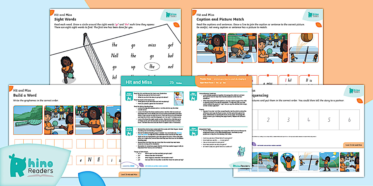Level 2b Hit and Miss Guided Reading Pack (teacher made)