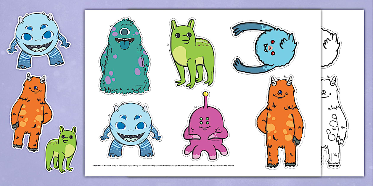Small Monster Display Cut-Outs (Teacher-Made) - Twinkl
