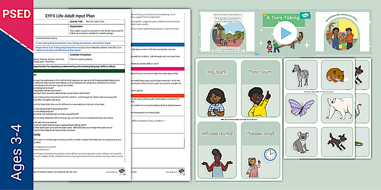 PSED We Can Take Turns Adult Input Plan and Resource Pack