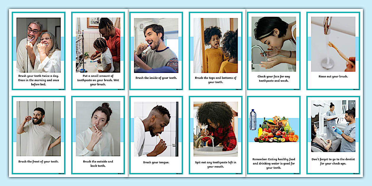 Brushing Teeth Visual Schedule (Older Learners) - Twinkl