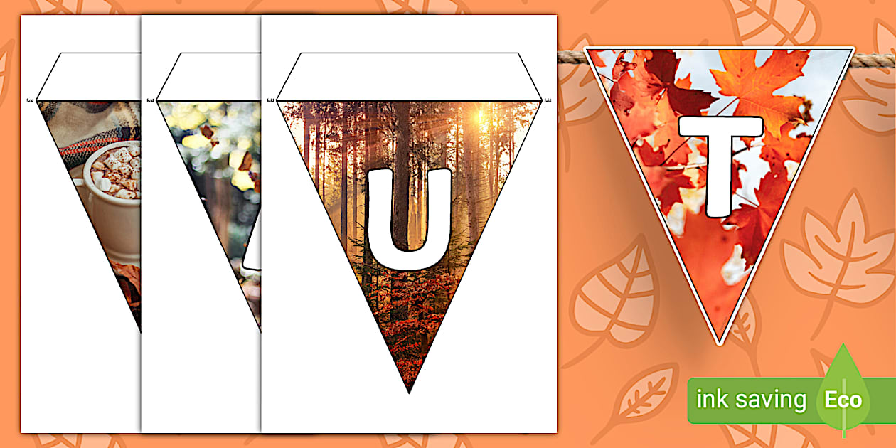 Autumn Photo Display Bunting (Teacher-Made) - Twinkl