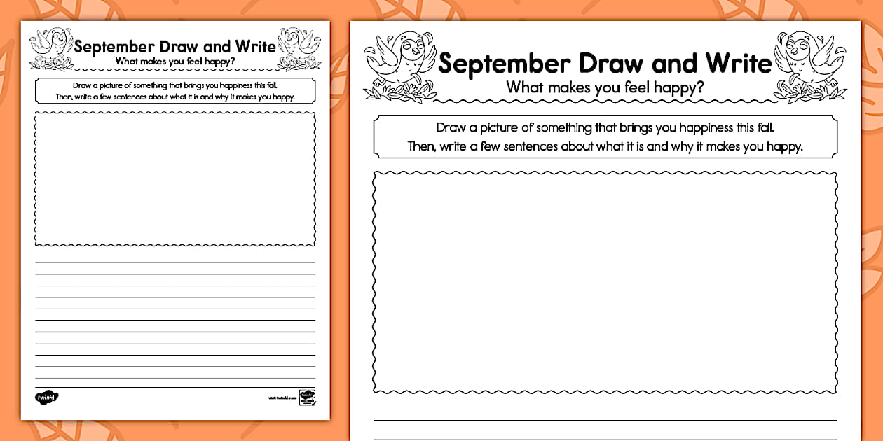 September Draw and Write Prompt for K-2nd Grade - Twinkl