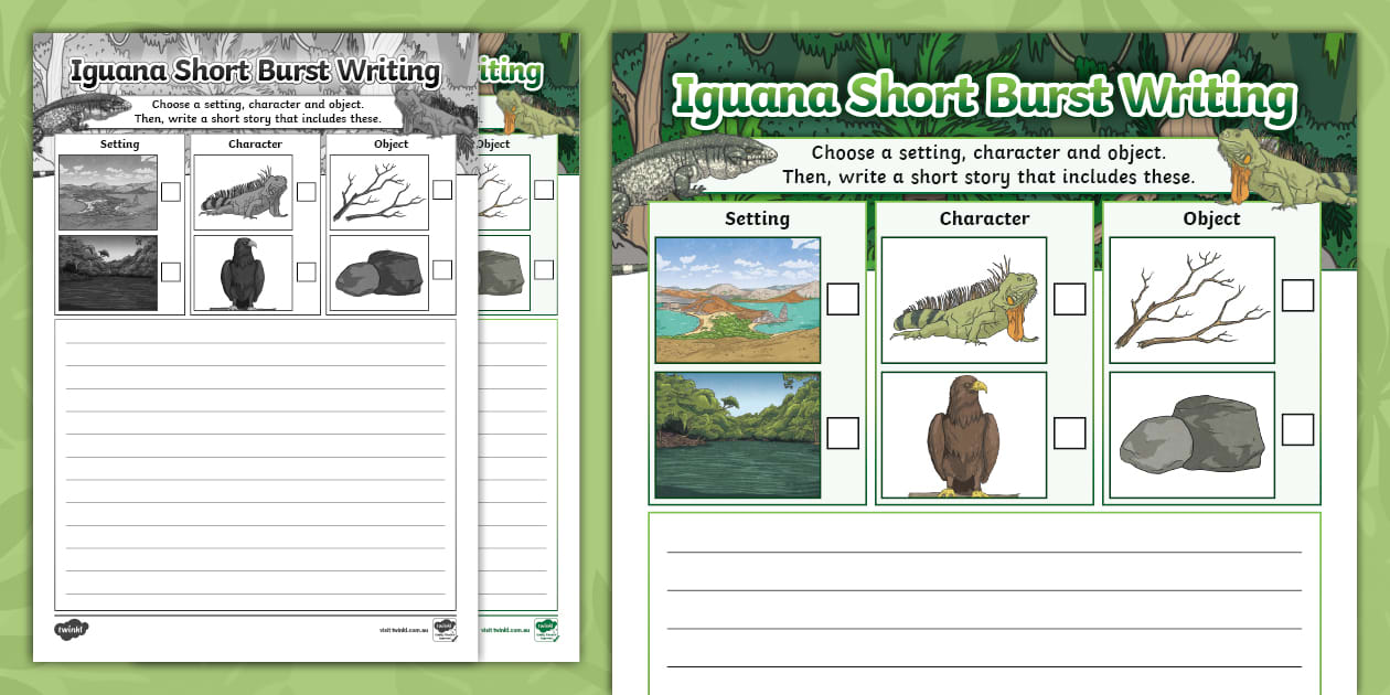 Iguana Short Burst Writing Template (professor feito)