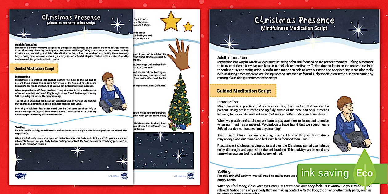Christmas Presence Meditation Script | Easy to Print