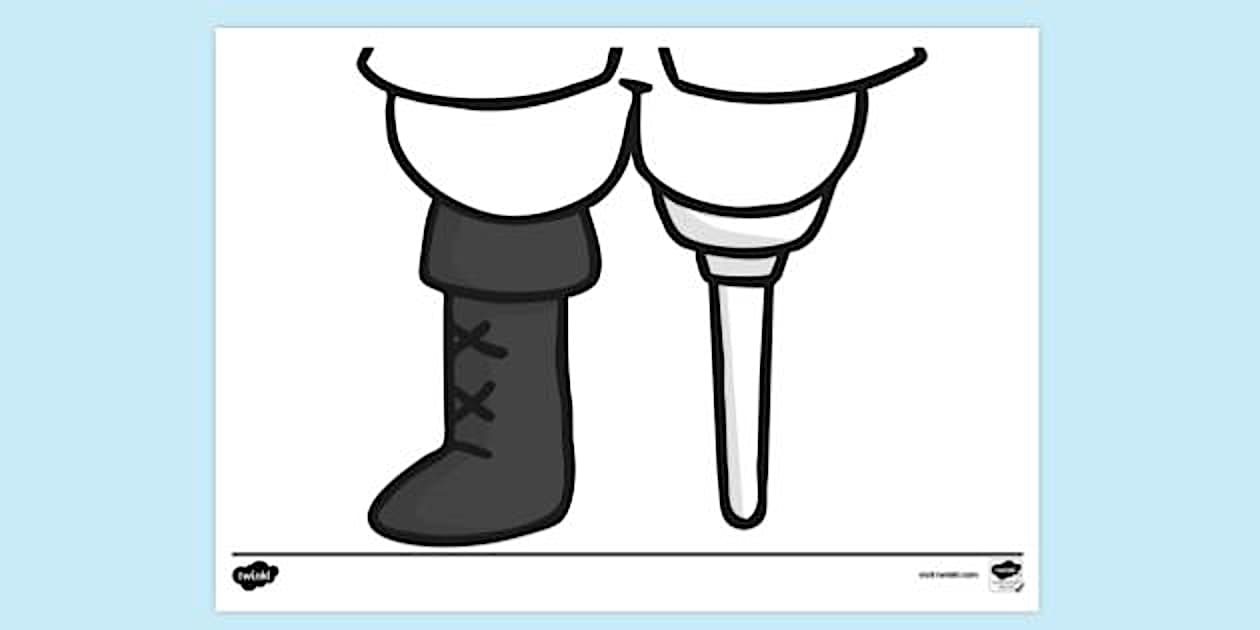 Wooden Leg Colouring Sheet - KS1 Resources - Twinkl