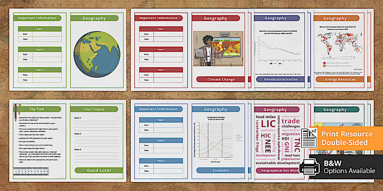 Human Geography: GCSE Good Luck Cards