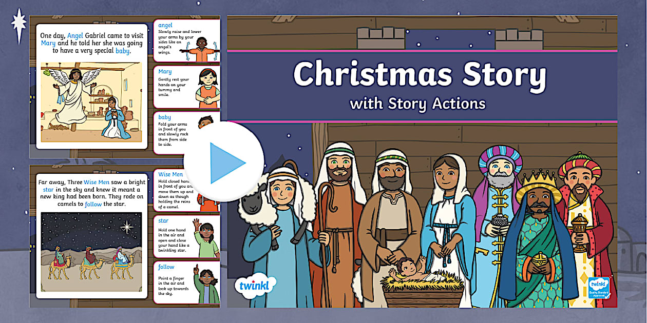The Christmas Story for EYFS with Actions (teacher made)