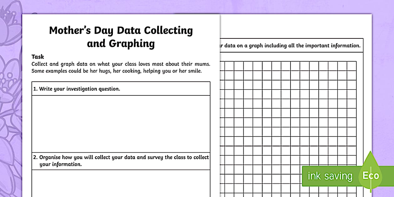 QLD Mother's Day Data Collecting and Graphing Worksheet