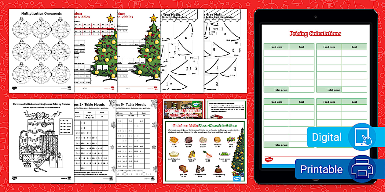 Christmas Math Pack for 3rd-5th Grade (teacher made)