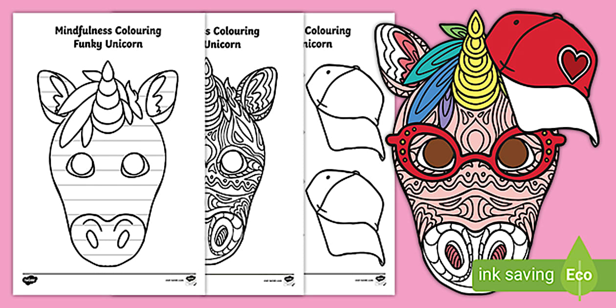 Picture of a Unicorn to Colour In | KS1 Mindfulness - Twinkl