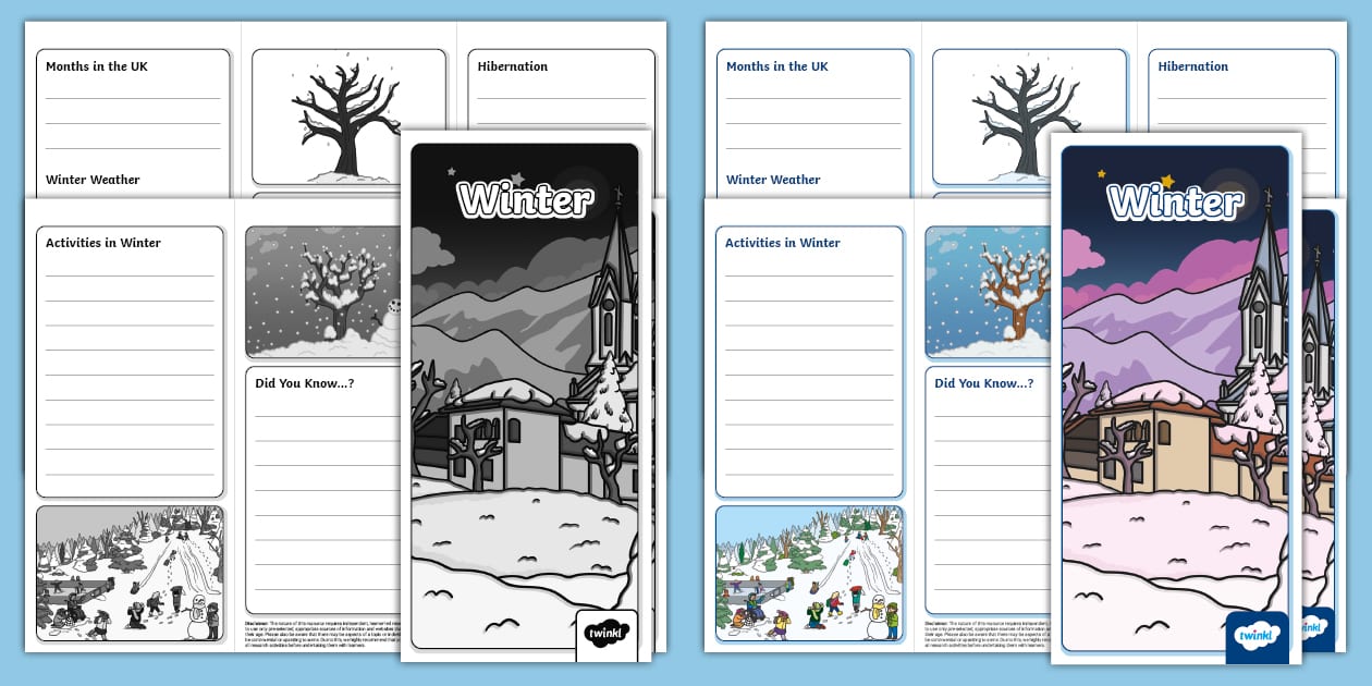 Winter Leaflet Template - Twinkl Writing Frames - Twinkl