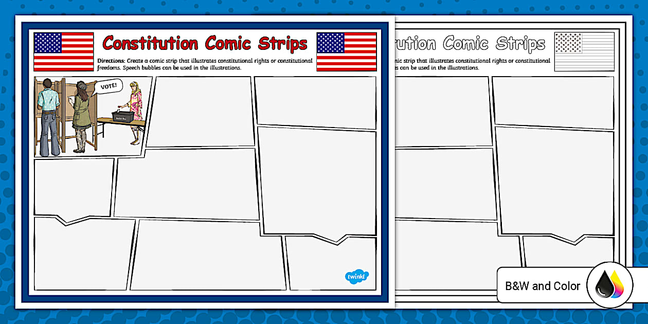 Eighth Grade Constitution Comic Strip (teacher made)