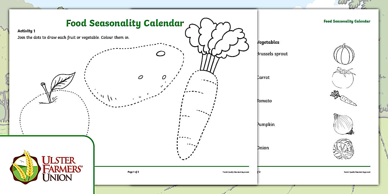 FREE! - NI Food Seasonality Calendar Foundation Stage Activities