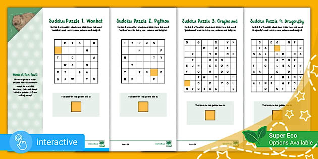 Interactive Sudoku Puzzles (7 - 11) (teacher made) - Twinkl