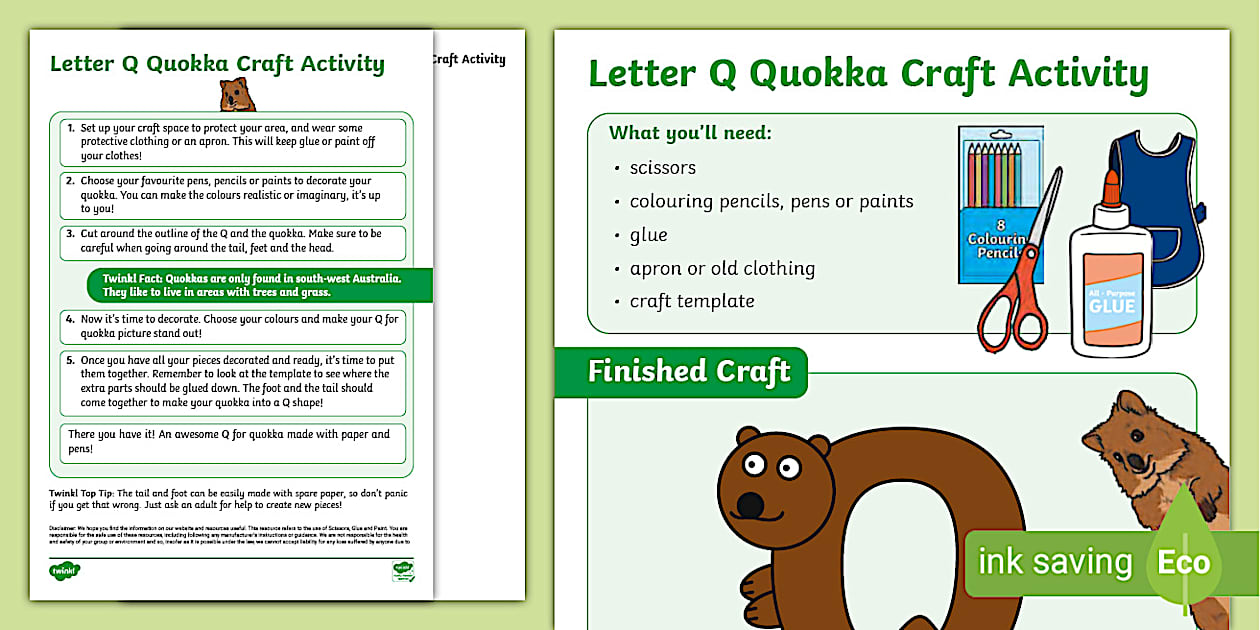Letter Q Craft Activity | Twinkl KS1 | Q is for Quokka