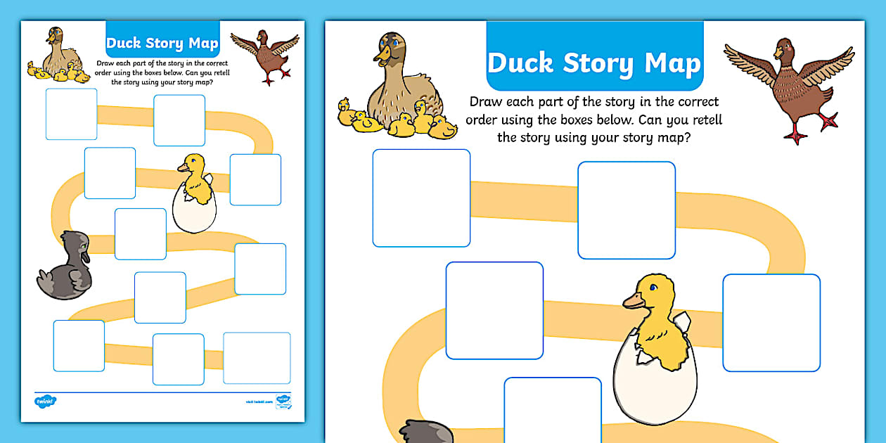 Duck Story Map Template (teacher made) - Twinkl