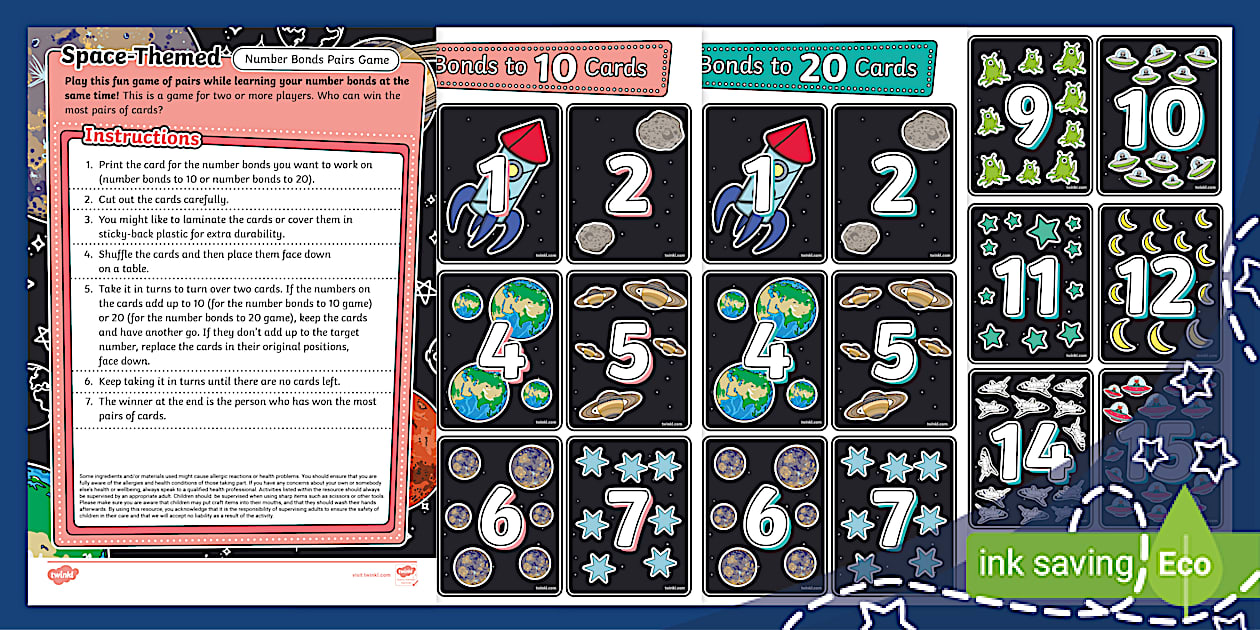 Space-Themed Number Bonds Pairs Game (Ages 5 - 7) - Twinkl