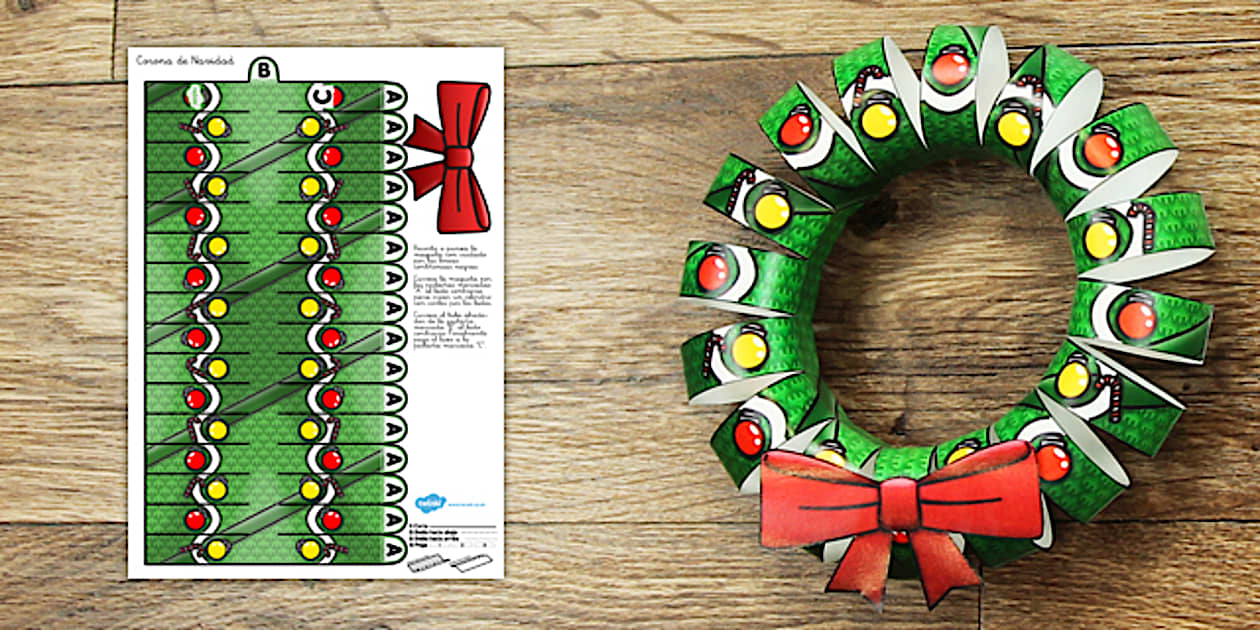 Corona de Navidad (teacher made) - Twinkl