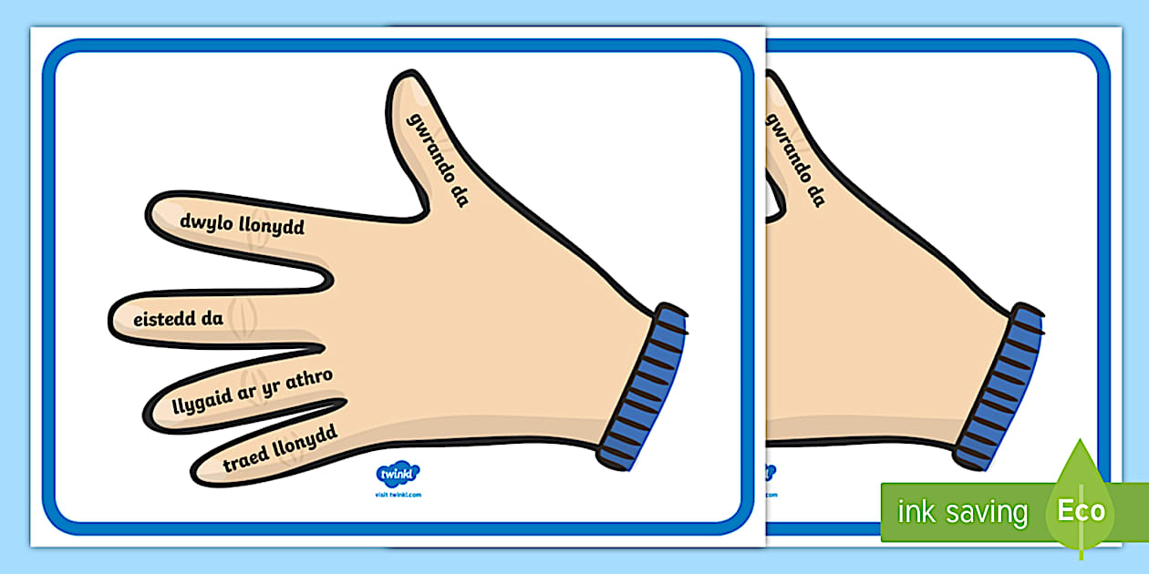 Good Sitting Rules Display Poster Welsh (teacher made)