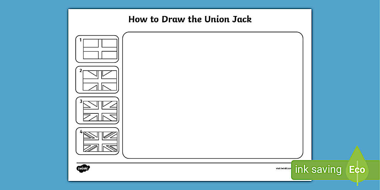How to Draw the Union Jack (teacher made) - Twinkl