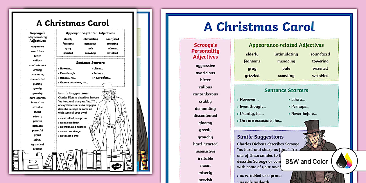 Christmas Carol Word Mat | Writing Activity | Twinkl USA