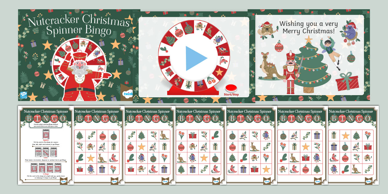 Nutcracker Christmas Spinner Bingo (teacher made) - Twinkl