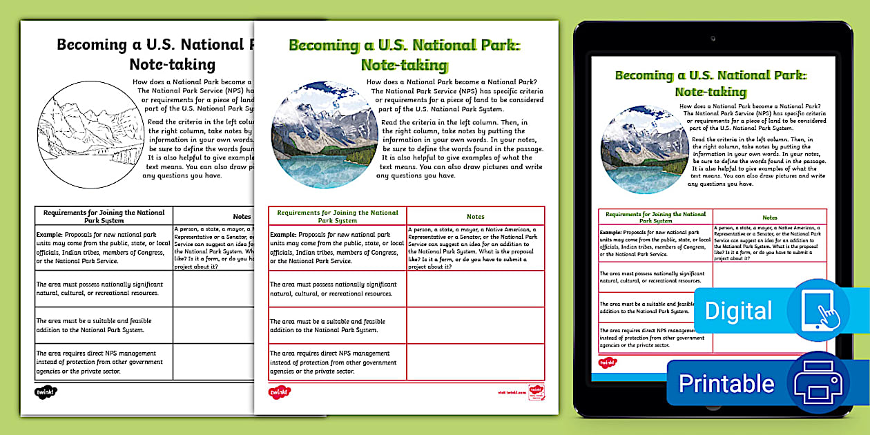 What Constitutes a National Park | Twinkl USA (teacher made)
