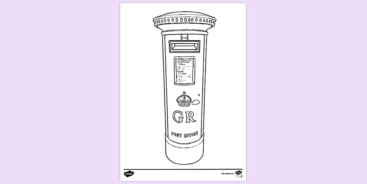 Post Office Postbox Colouring Sheets | Colouring Sheets