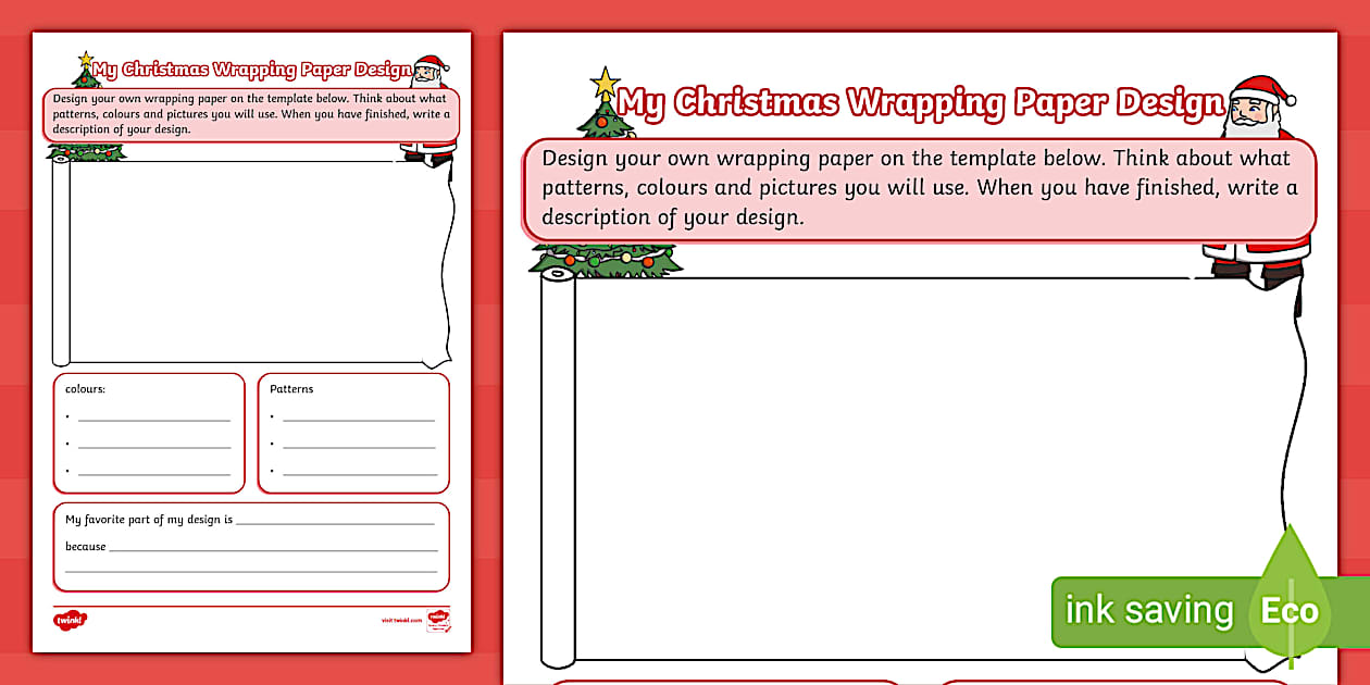 Create Your Own Christmas Wrapping Paper Worksheet - Twinkl